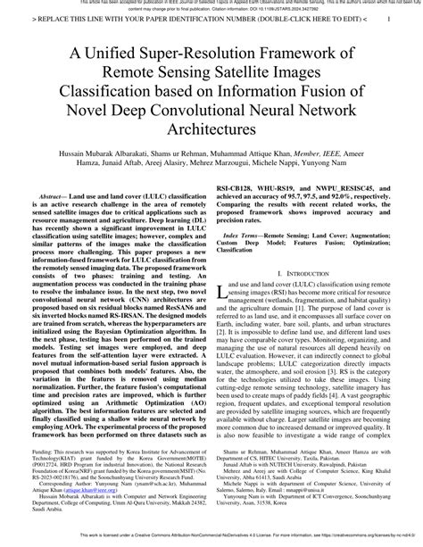 Pdf A Unified Super Resolution Framework Of Remote Sensing Satellite Images Classification