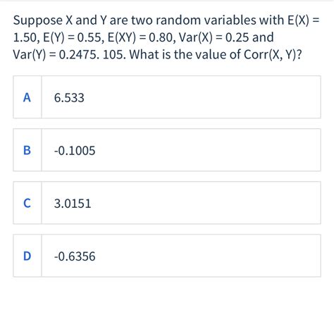 Solved Suppose X And Y Are Two Random Variables With E X Chegg