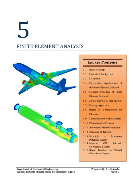 Finite Element Analysis Course Contents Pdf Finite Element Method