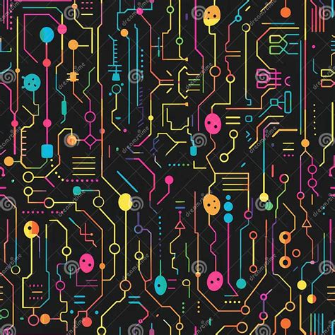 Vibrant Abstract Circuit Board Pattern With Colorful Connections Stock Image Image Of Wires