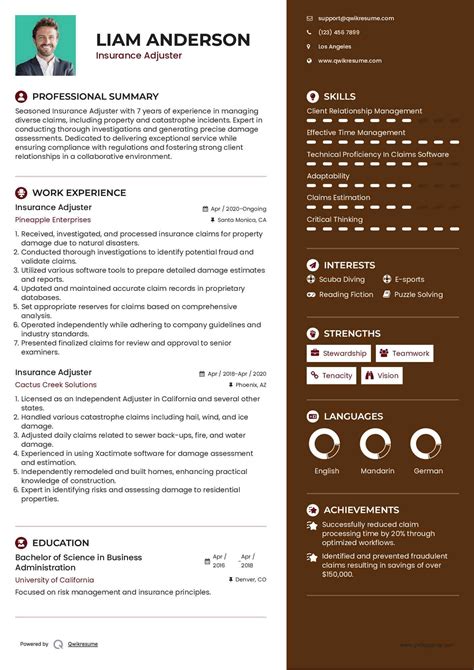 10 Insurance Adjuster Resume Samples And Templates For 2025