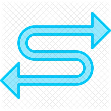 Zigzag Arrow Icon Download In Colored Outline Style