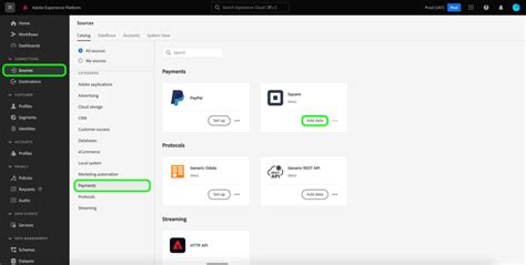 Create A Square Source Connection In The Ui Adobe Experience Platform