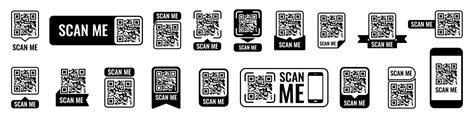 Premium Vector Qr Code Frame Set Qr Code Mockup Mobile Payment And