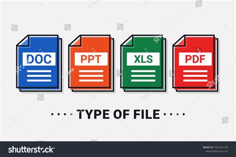 Set File Type Format Extension Documents Stock Vector Royalty Free Shutterstock