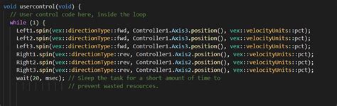 Six Motor Drive Programming Support Vex Forum