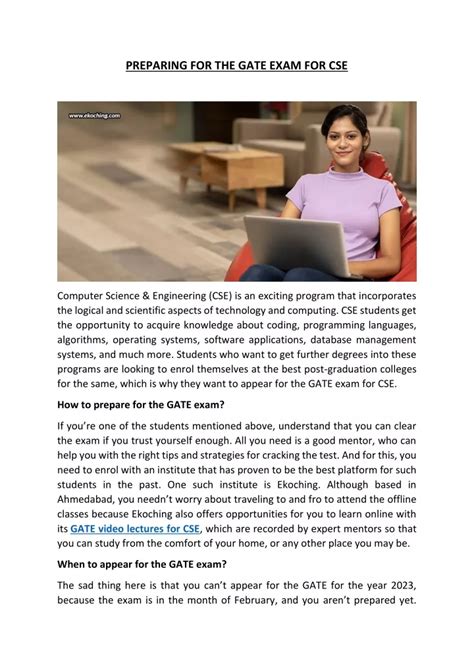 Ppt Preparing For The Gate Exam For Cse Powerpoint Presentation Free