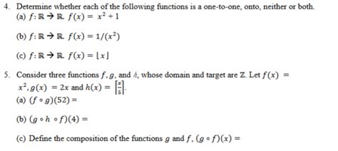 solved 4 determine whether each of the following functions