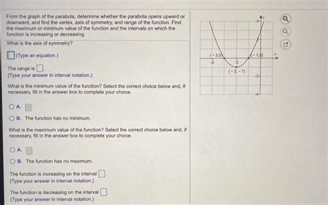 Solved E From The Graph Of The Parabola Determine Whether Chegg Com