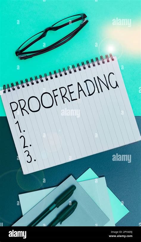 Text Caption Presenting Proofreading Business Overview Act Of Reading And Marking Spelling