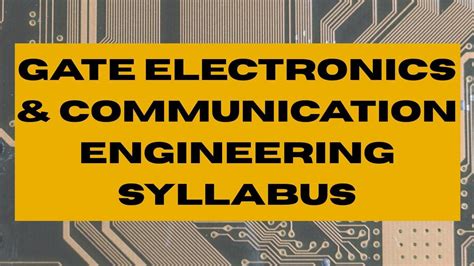 Gate 2026 Syllabus For Electronics And Communication Engineering Ece