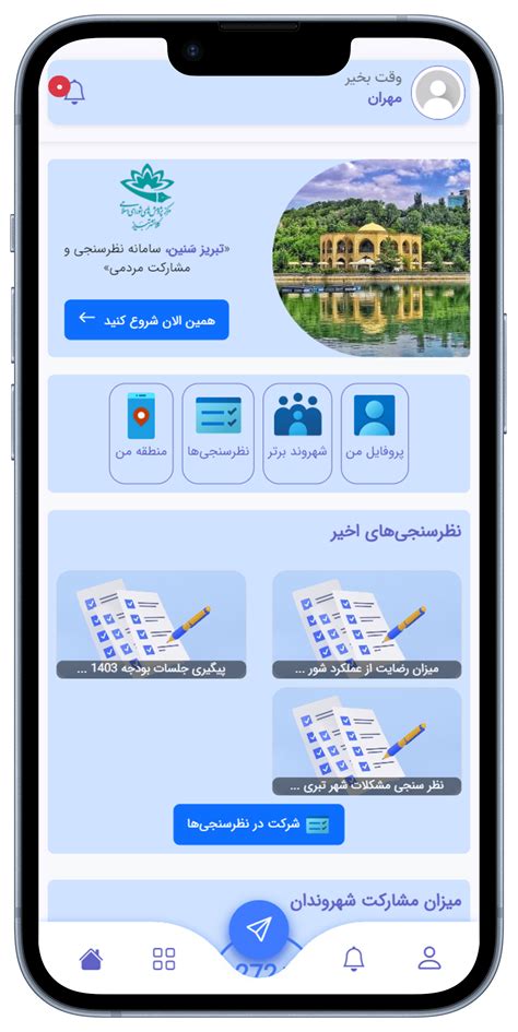 تبریز سنین، سامانه نظرسنجی و مشارکت مردمی شهر تبریز