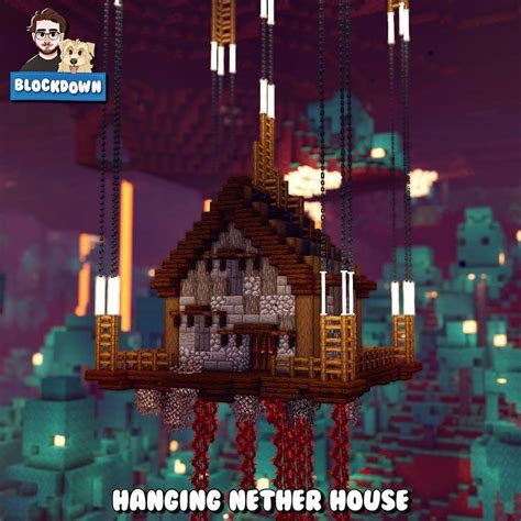 Blockdown Minecraft Builder On Instagram “🏠 Hanging Nether House 🏠