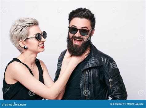 Angry Young Woman Choking Her Boyfriend Stock Image Image Of