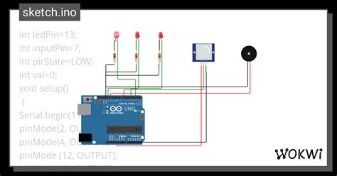 3ledbuzzerpir Wokwi Esp32 Stm32 Arduino Simulator