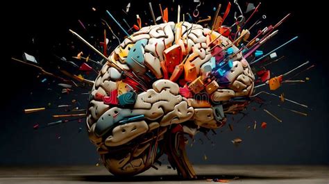 Concept Art Of A Human Brain Exploding With Knowledge And Creativity Generated By Ai Stock