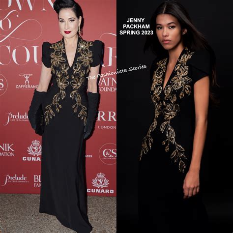 Dita Von Teese In Jenny Packham At The Crown To Couture Fashion