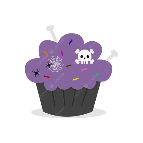 Halloween Cupcake With Skull Png Vector Psd And Clipart With