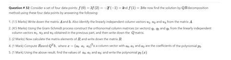 Solved Question 32 Consider A Set Of Four Data Points