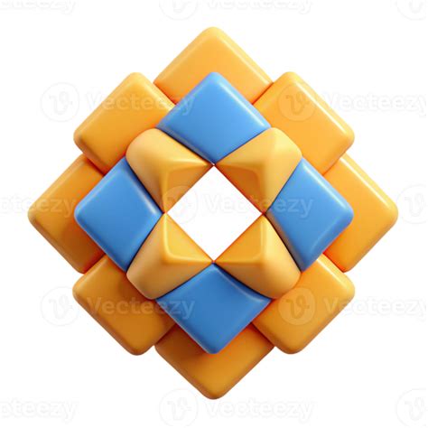 Serene Joyful Modern Rotating Squares Pattern Symmetrical Flat Color Crisp Edges With