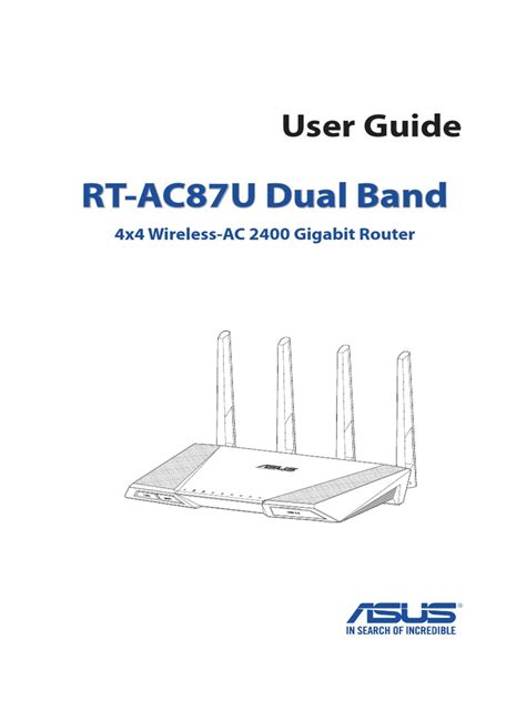 Asus Ac2400 Wireless Dual Band Gigabit Router Rt Ac87u B H Photo 281970 User Manual Pdf
