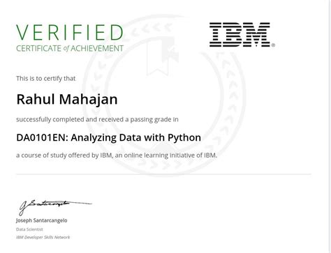 Rahul Mahajan On Linkedin Certificateofcompletion Ibm Edx Newlearning Successfullycompleted