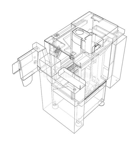 Metalworking Cnc Milling Machine Vector Stock Illustration Illustration Of Abstract Energy
