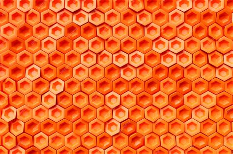 Premium Photo 3d Illustration Of A Orange Honeycomb Monochrome