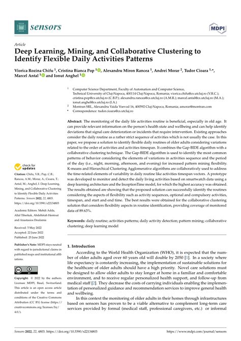 Pdf Deep Learning Mining And Collaborative Clustering To Identify Flexible Daily Activities