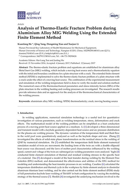 Pdf Analysis Of Thermo Elastic Fracture Problem During Aluminium