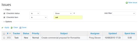 Filters Checklists Plugin Documentation