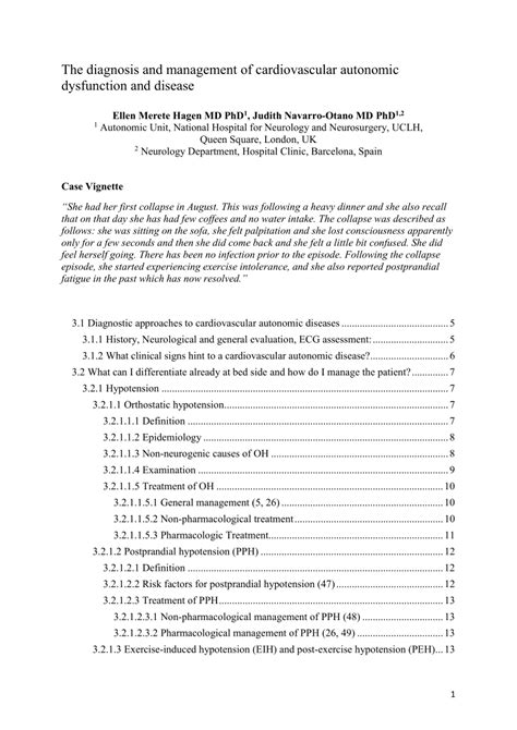 Pdf The Diagnosis And Management Of Cardiovascular Autonomic Dysfunction And Disease