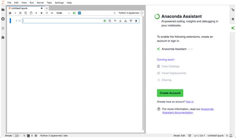 本地 Jupyterlab 中的 Anaconda Assistant — Anaconda 文档