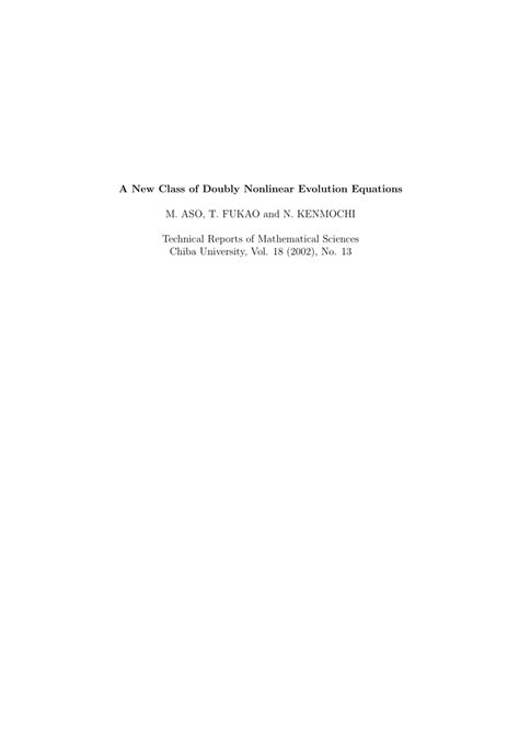 Pdf A New Class Of Doubly Nonlinear Evolution Equations