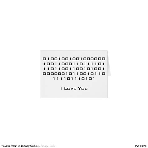 I Love You In Binary Code Cards Zazzle