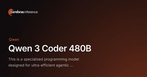 Qwen 3 Coder 480b Cerebras Inference