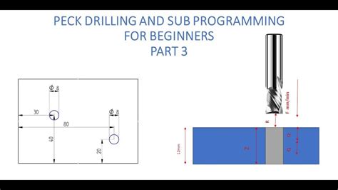 G Code For Beginners Part 3 G83 Peck Drilling And M98 M99 Subprogram