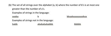 Solved B The Set Of All Strings Over The Alphabet A B Chegg