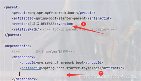 当在springboot中引入thymeleaf依赖时候，在pom文件中报错。在使用了spring Boot Starter