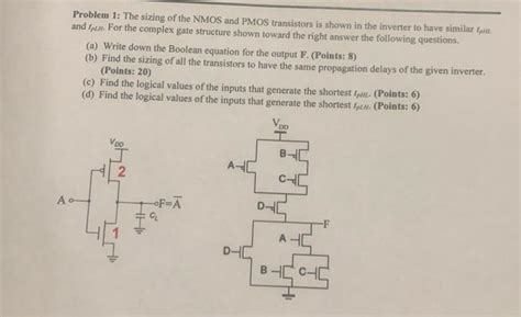 Solved Problem The Sizing Of The NMOS And PMOS Chegg