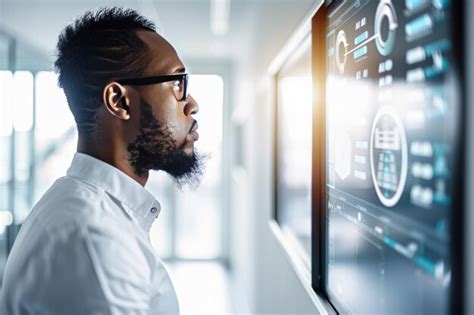 Man Analyzing Data On A Futuristic Digital Ai Interface Highlighting The Role Of Artificial