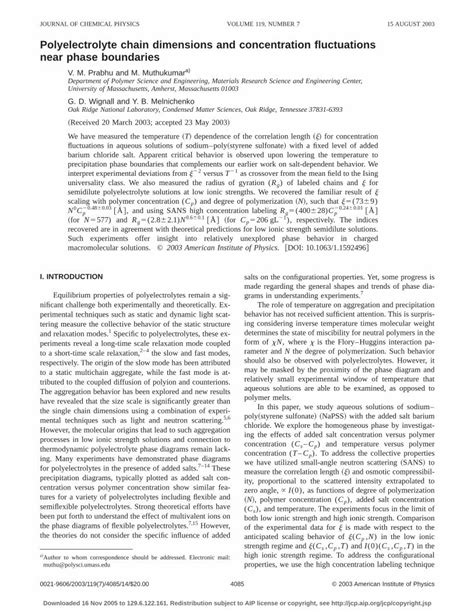 Pdf Polyelectrolyte Chain Dimensions And Concentration Dokumentips
