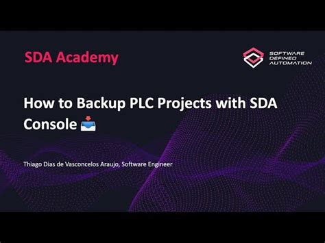 Tobey Strauch On Linkedin Sda Academy How To Backup Plc Projects With