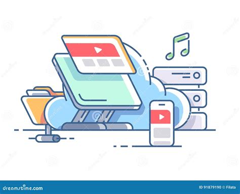 Cloud Data Storage Stock Vector Illustration Of Information 91879190
