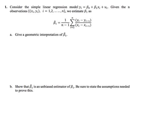 Consider The Simple Linear Regression Model Yi Ao Chegg