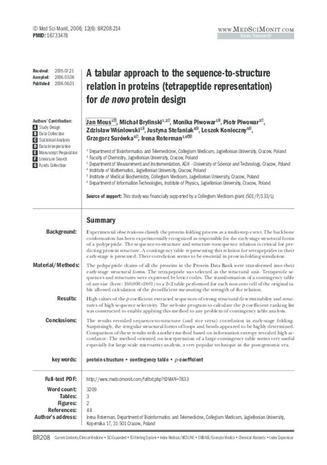 Pdf A Tabular Approach To The Sequence To Structure Relation In