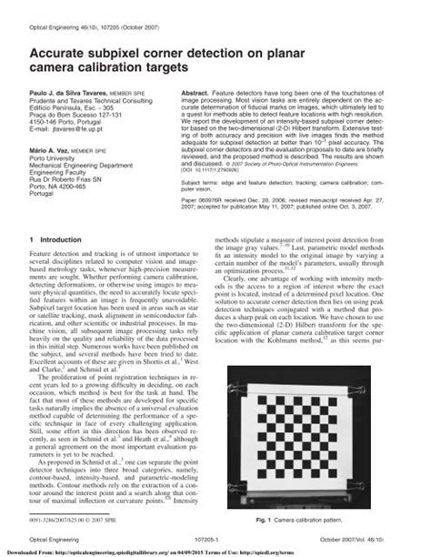 Accurate Subpixel Corner Detection On Planar Camera Calibration Targets