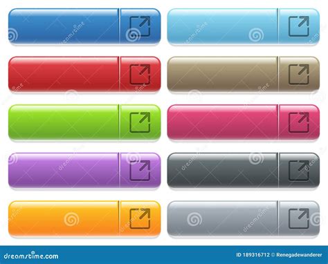Maximize Window Icons On Color Glossy Rectangular Menu Button Stock