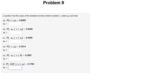 solved problem 9 3 points find the value of the standard