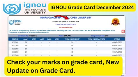 Ignou Grade Card December 2024 A Comprehensive Guide